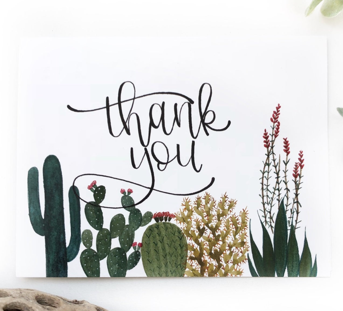 Thank You Cactus Greeting Card – Why I Love Where I Live